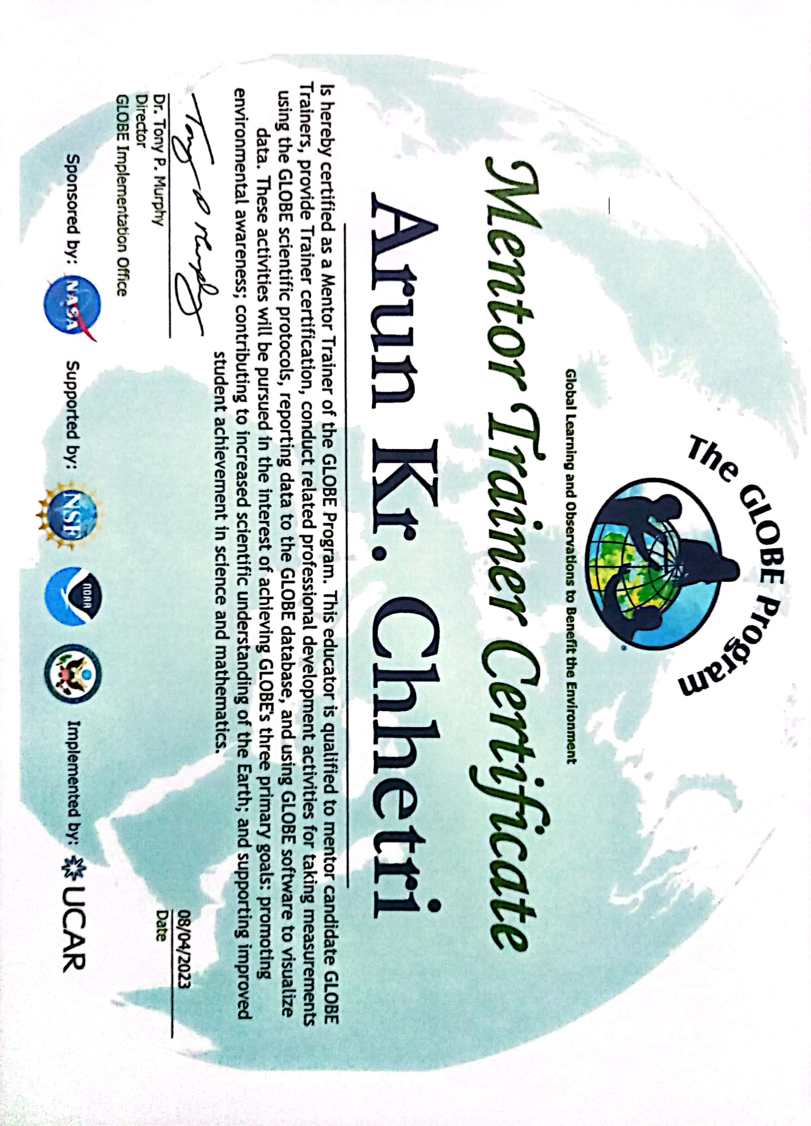 Arun Kumar Chhetri - Arun Kumar Chhetri - GLOBE.gov