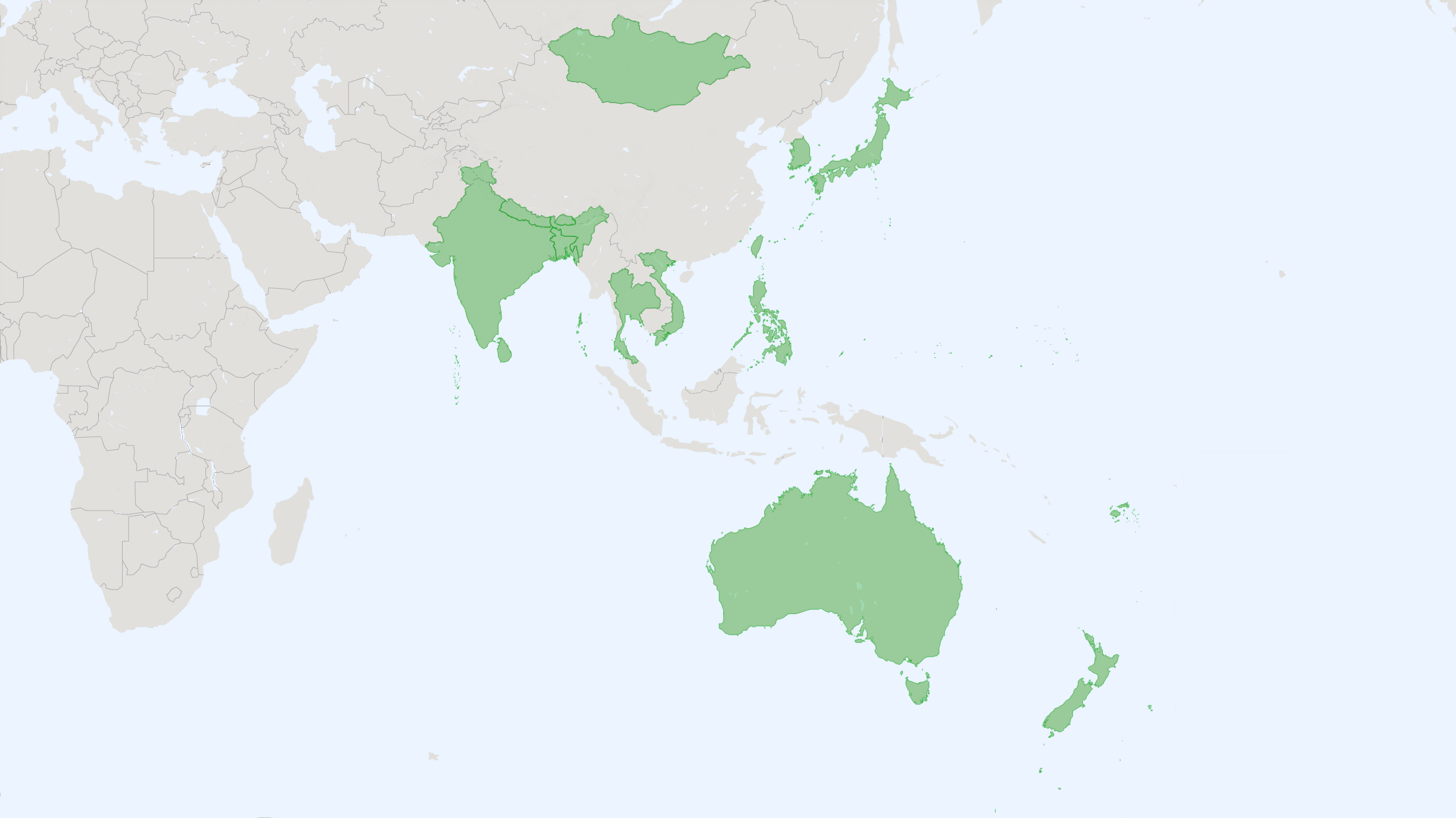 Asia Pacific Map With Countries